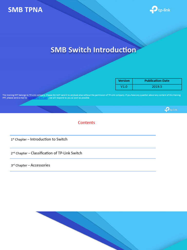 TPNA SMB 1 Switch Switch Introduction | PDF | Network Switch | Computer Network