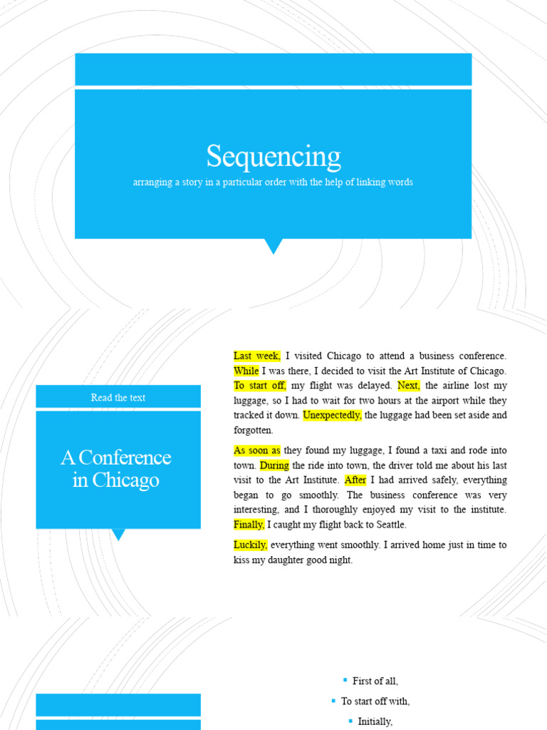 Sequencing Linking Words | PDF | Sentence (Linguistics) | Verb