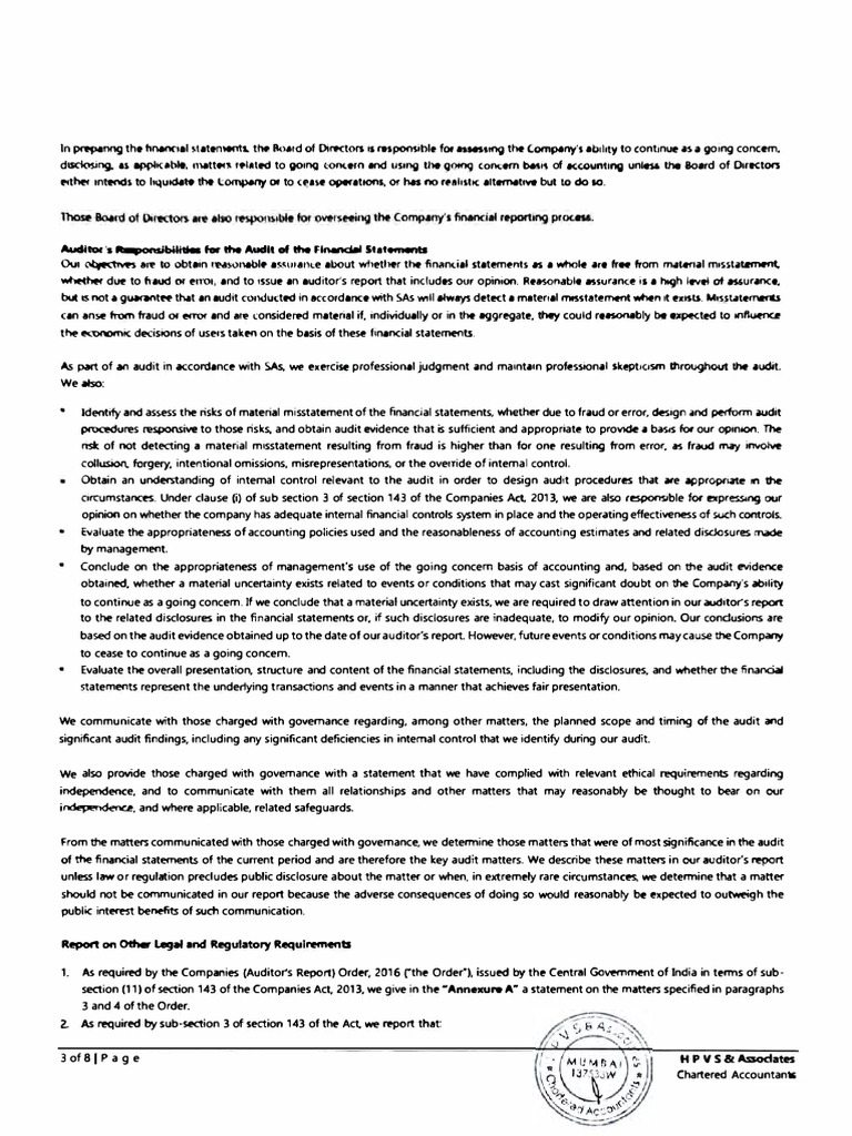 Annual Report 2018-19-40-50 | PDF | Audit | Going Concern