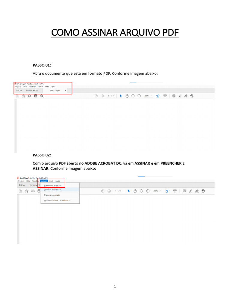 Passo A Passo para Assinar Documento PDF | PDF