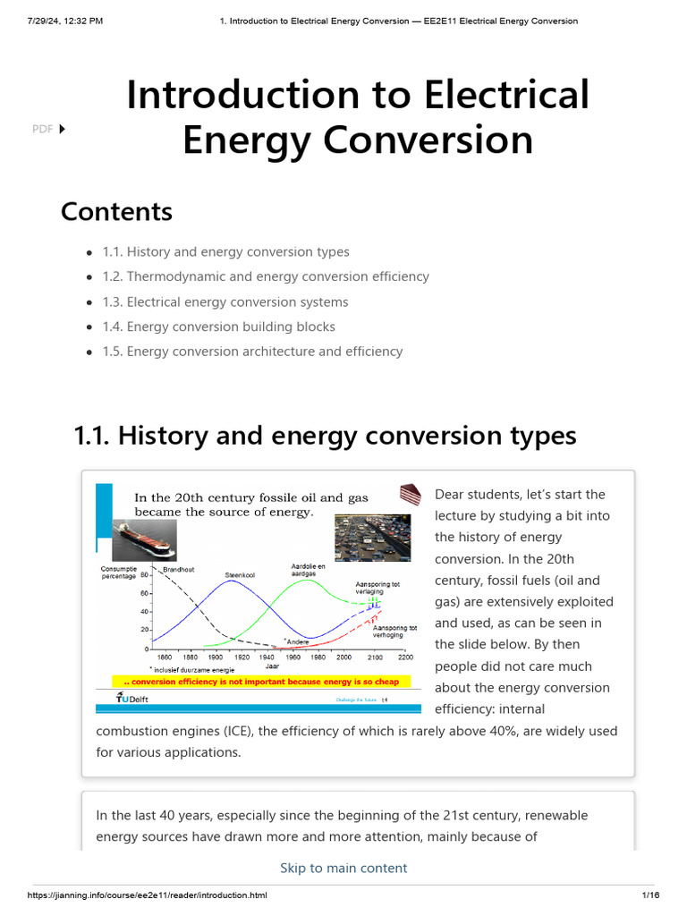 Introduction To Electrical Energy Conversion - EE2E11 Electrical Energy Conversion | PDF ...