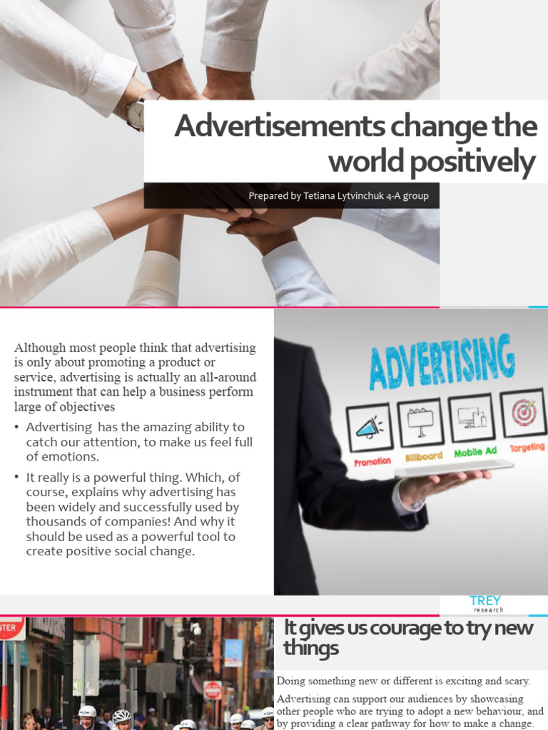 Advertisements Change The World Positively | PDF | Advertising | Psychology