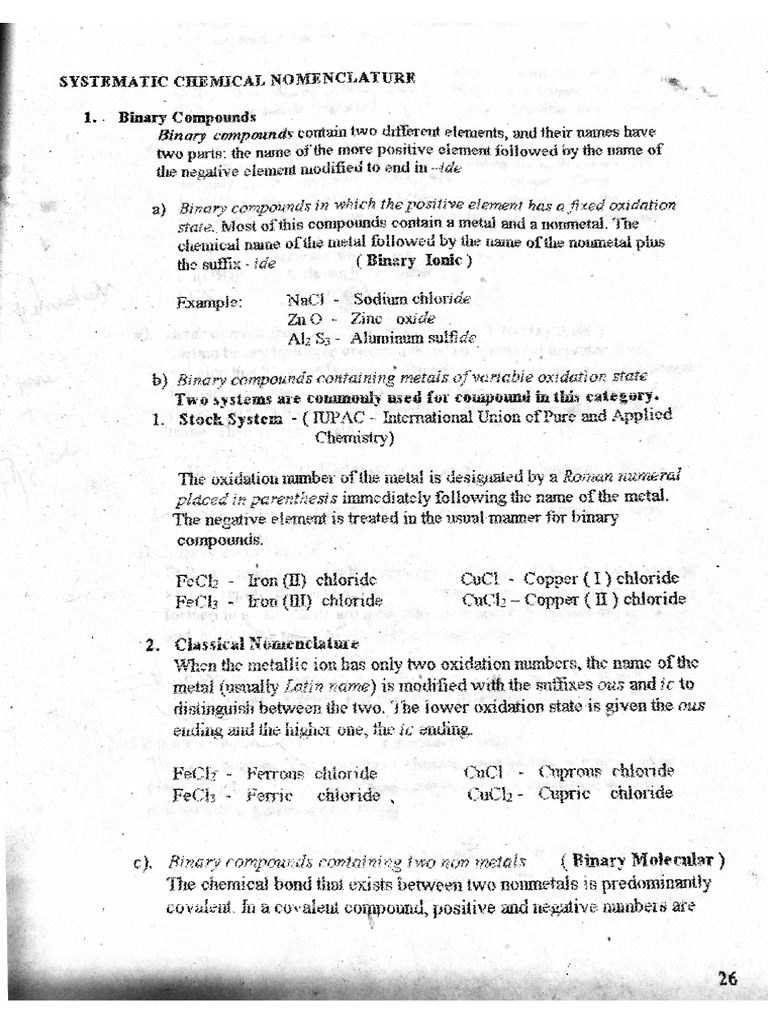Systematic Chemical Nomenclature | PDF