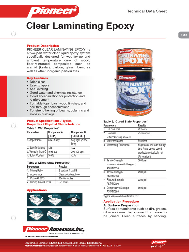 Clear Laminating Epoxy Product Guide | PDF | Fiberglass | Epoxy