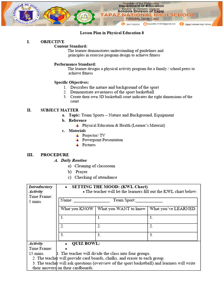 Pe Q1 DLP4 | PDF | Referee | Team Sports