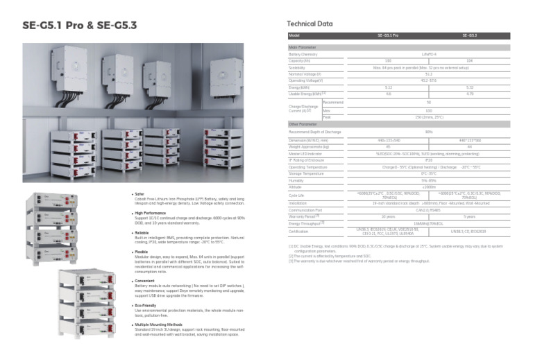 Deye SE-G5.1 Pro & SE-G5.3 Battery Manual | PDF | Electrical ...