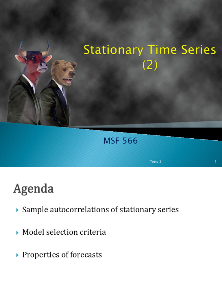Msf 566 Topic 03 Stationary Time Series Pdf Autoregressive Model