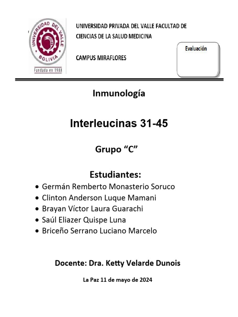 Interleucina 31-45 | PDF | Citocina | Sistema inmune