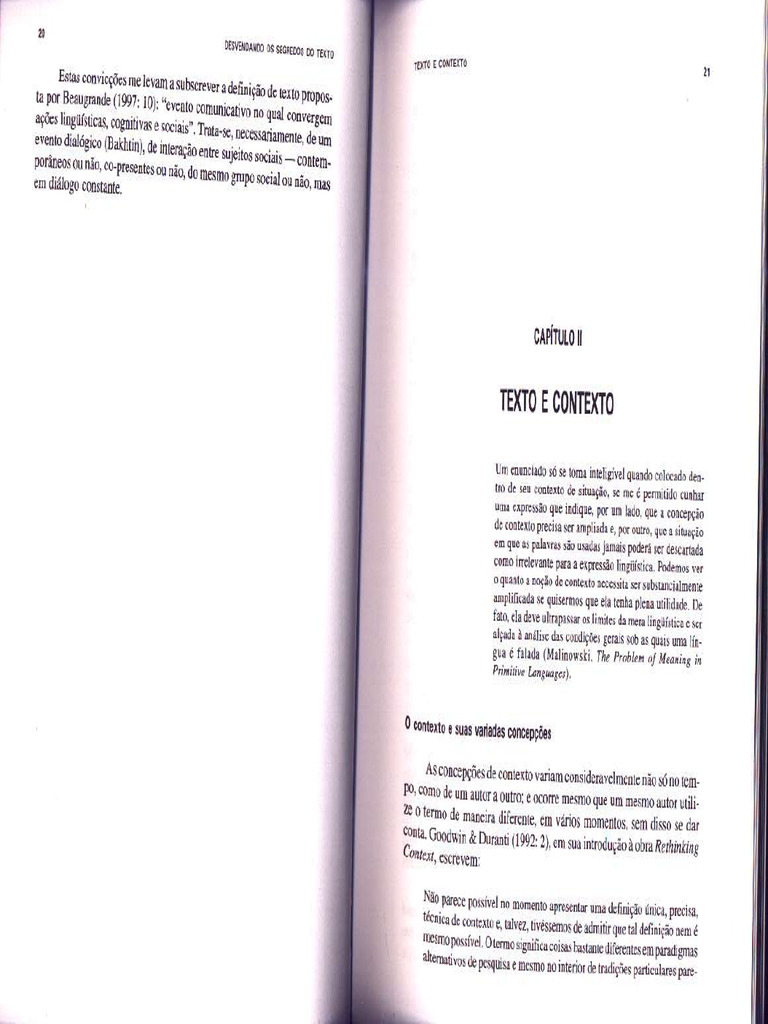 Texto e Contexto | PDF