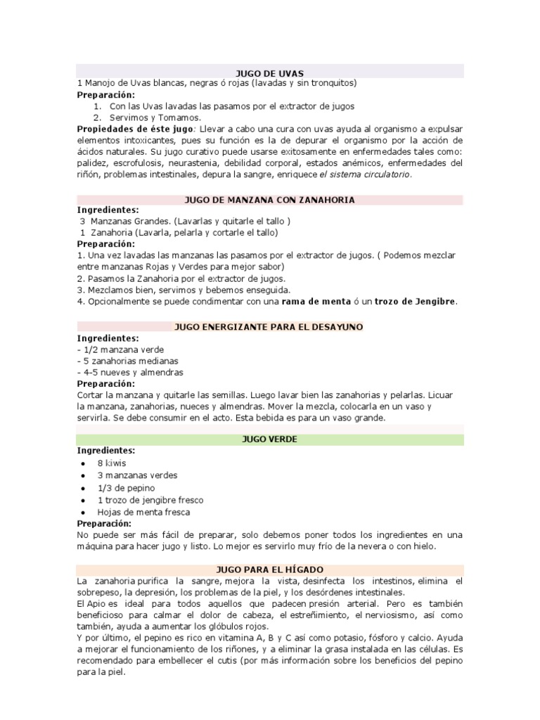 Jugo de Frutas | PDF | Jugo | Dieta y nutrición