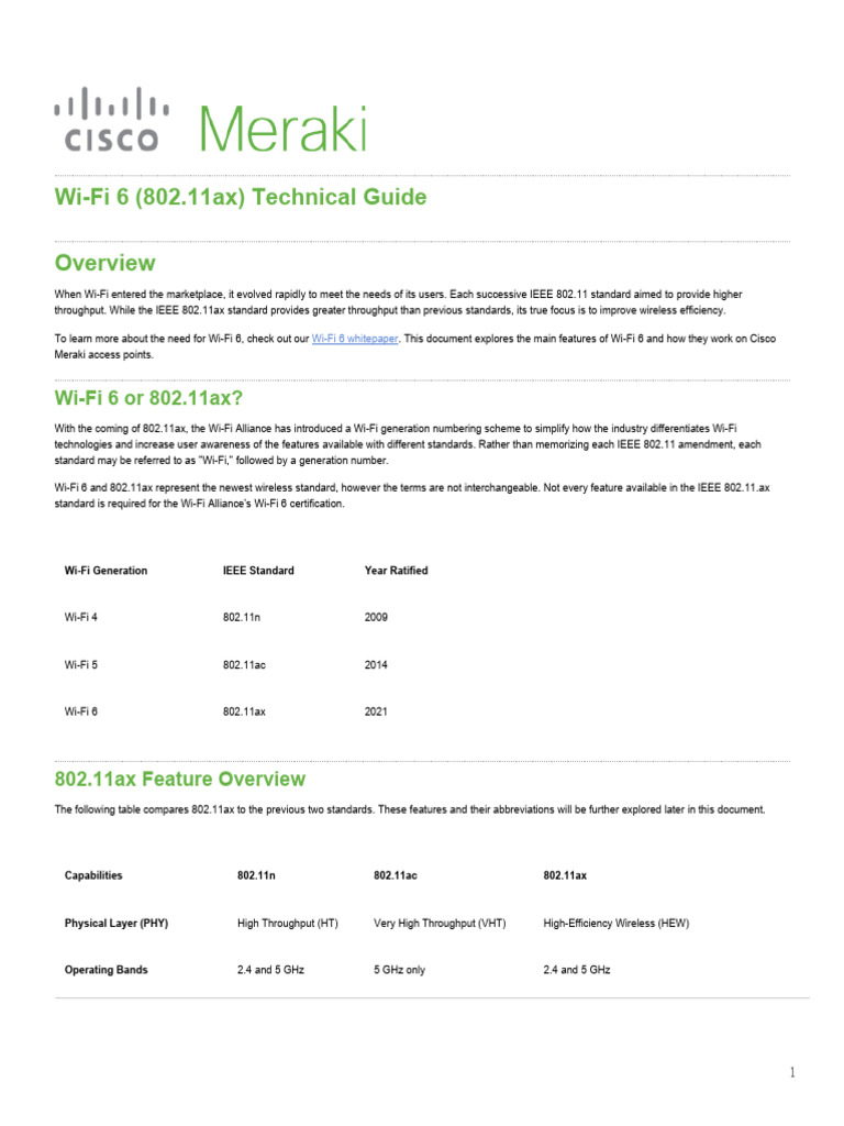 Wi-Fi 6 (802.11ax) Technical Guide | PDF | Ieee 802.11 | Wi Fi