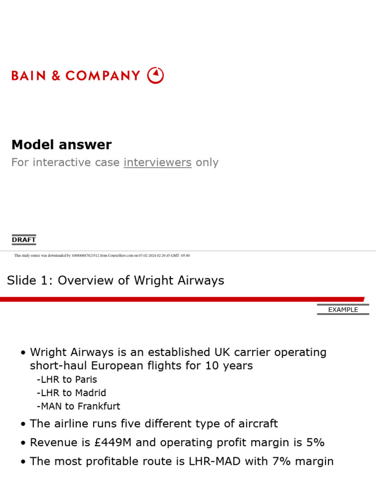 Bain Written Case 4 Answer Key PDF | PDF | Low Cost Carrier | Transport Bain Written Case 4 Answer Key PDF | PDF | Low Cost Carrier | Transport