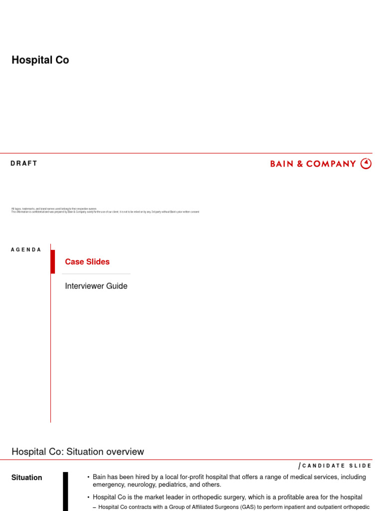 Bain Case Chain HospitalCo PDF | PDF | Hospital | Patient
