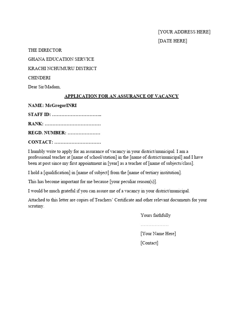 ASSURANCE LETTER GES McGregorINRI | PDF