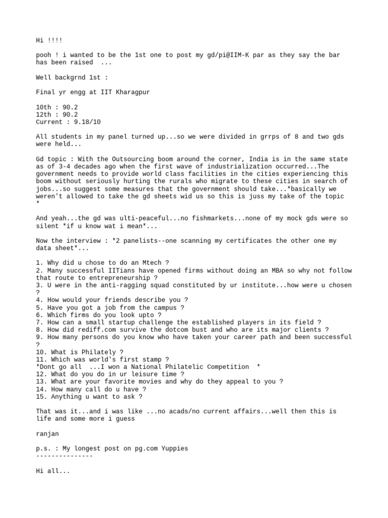 MBA Admission Interview Question 2 | PDF