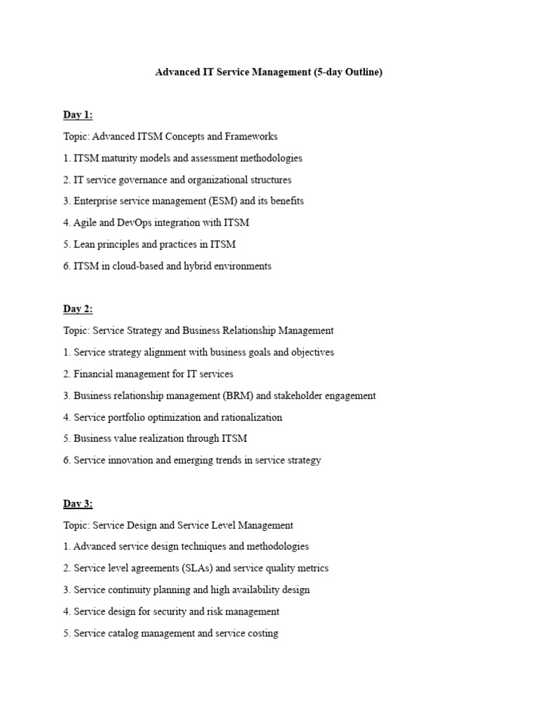 Advanced IT Service Management | PDF | Business