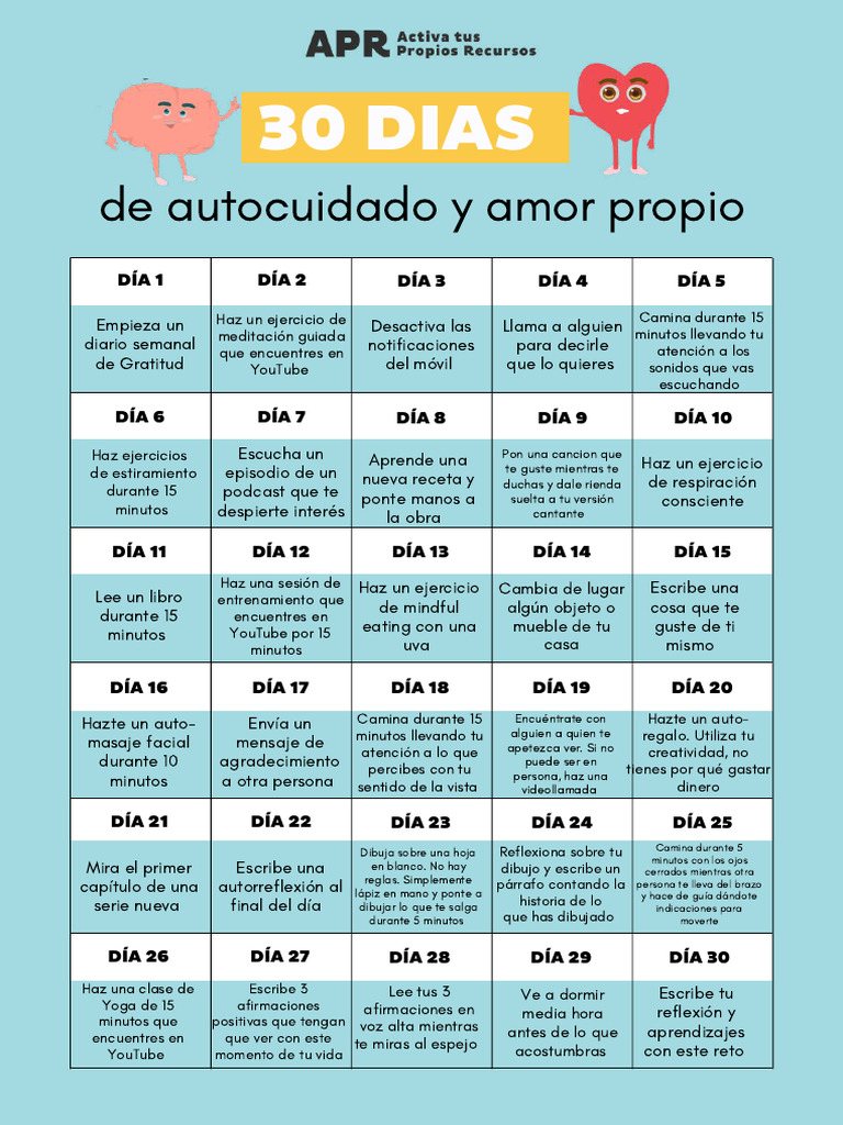 30 Días de Autocuidado y Amor Propio, Activa Tus Propios Recursos | PDF
