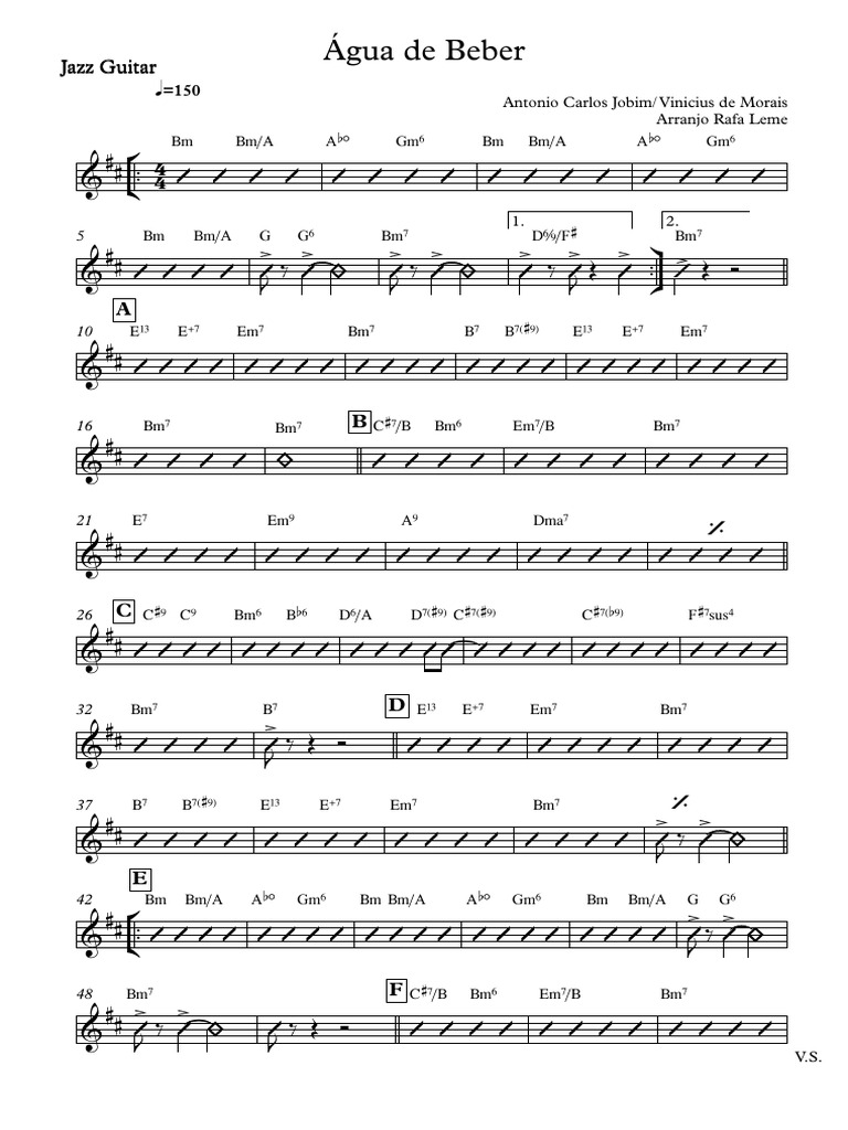 Água de Beber - Jazz Guitar | PDF | Chess
