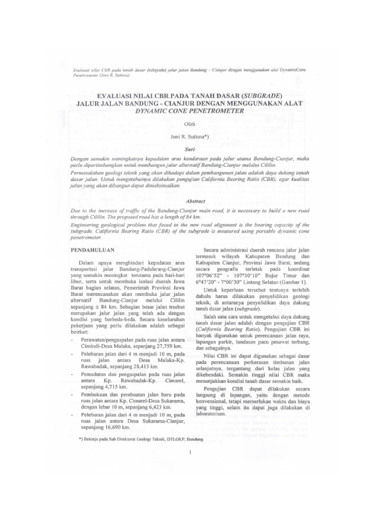 Evaluasi Nilai CBR Pada Tanah Dasar | PDF