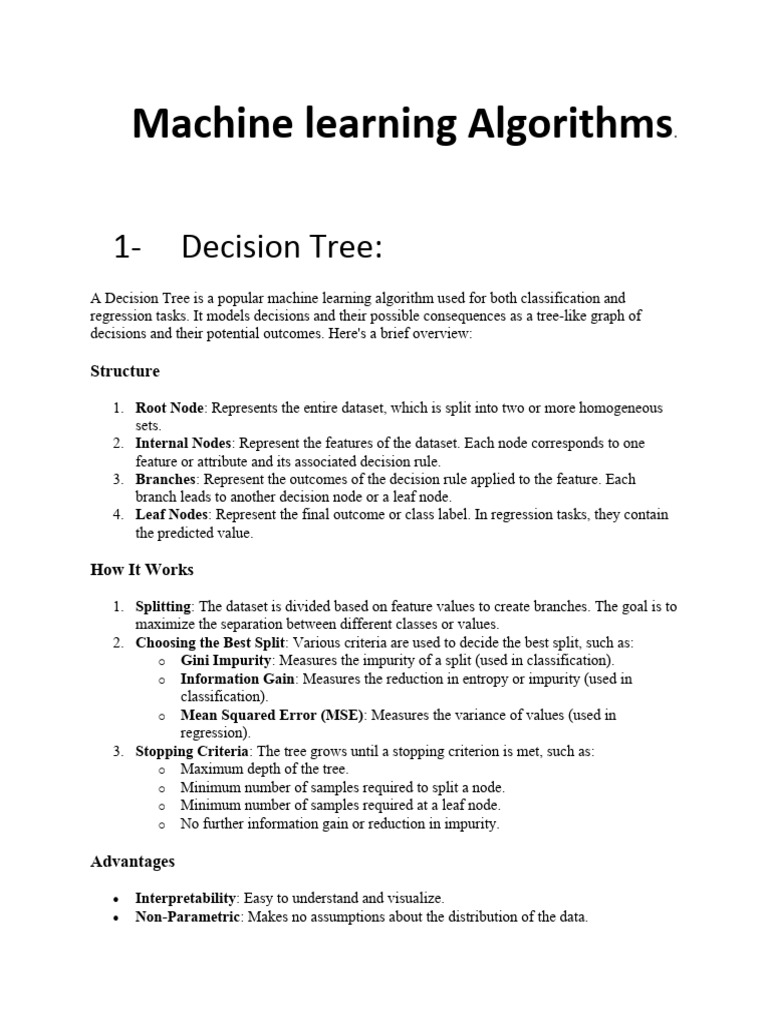Machine Learning Algorithms | PDF | Support Vector Machine | Artificial Neural Network