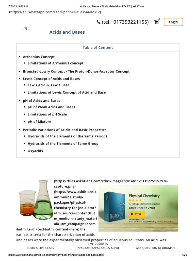 Ionic Equibrium | PDF