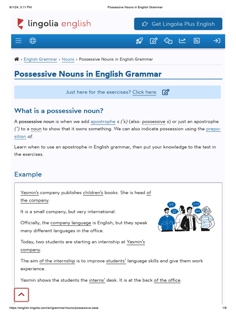 Possessive Nouns in English Grammar-4 | PDF | English Grammar | English ...