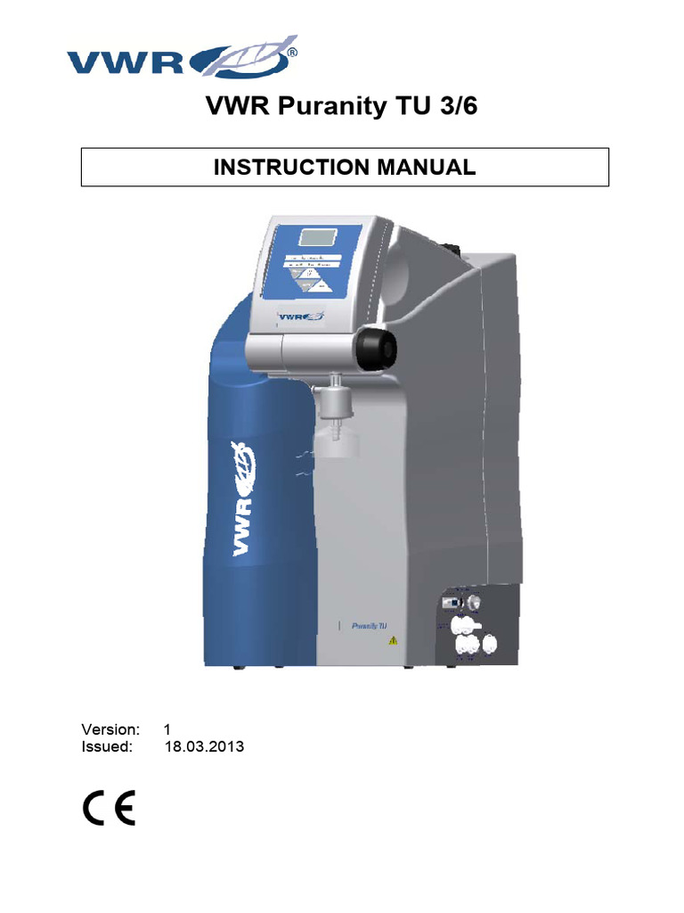 Manual - VWR Water Purification Puranity TU 3-6 - EN - 300613 | PDF ...