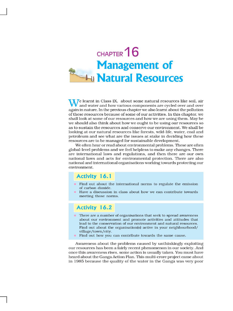 Class X Management of Natural Resources | PDF