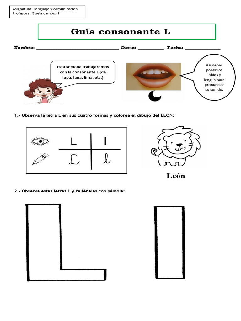 Actividades educativas con la consonante L | PDF | Lingüística