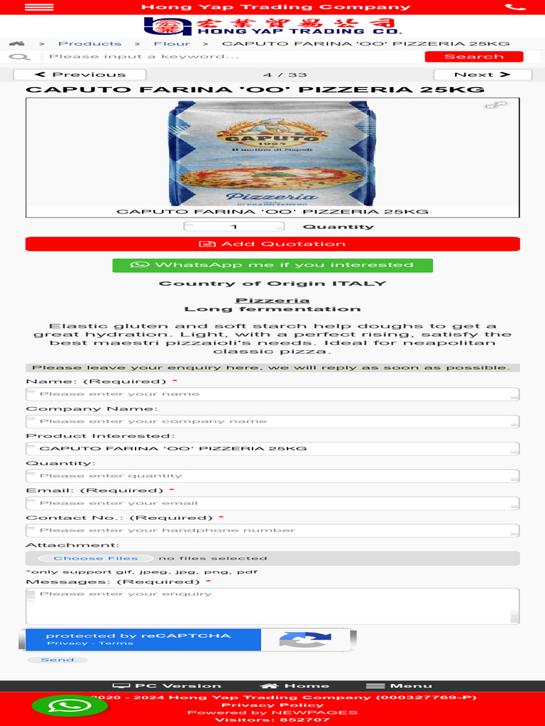 Caputo Farina '00' Pizzeria Flour 25kg | PDF