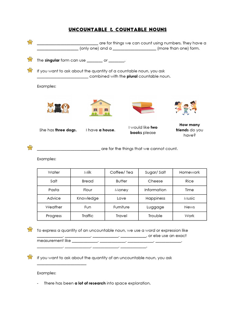 Uncoutable & Countable Nouns | PDF | Noun | Quantity