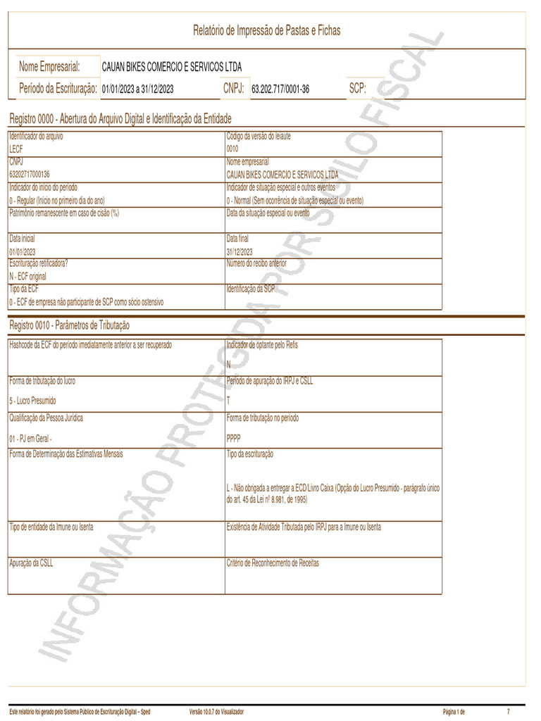 Recibo Ecf Completa Cauan Bikes | PDF | Escrituração contábil | Impostos