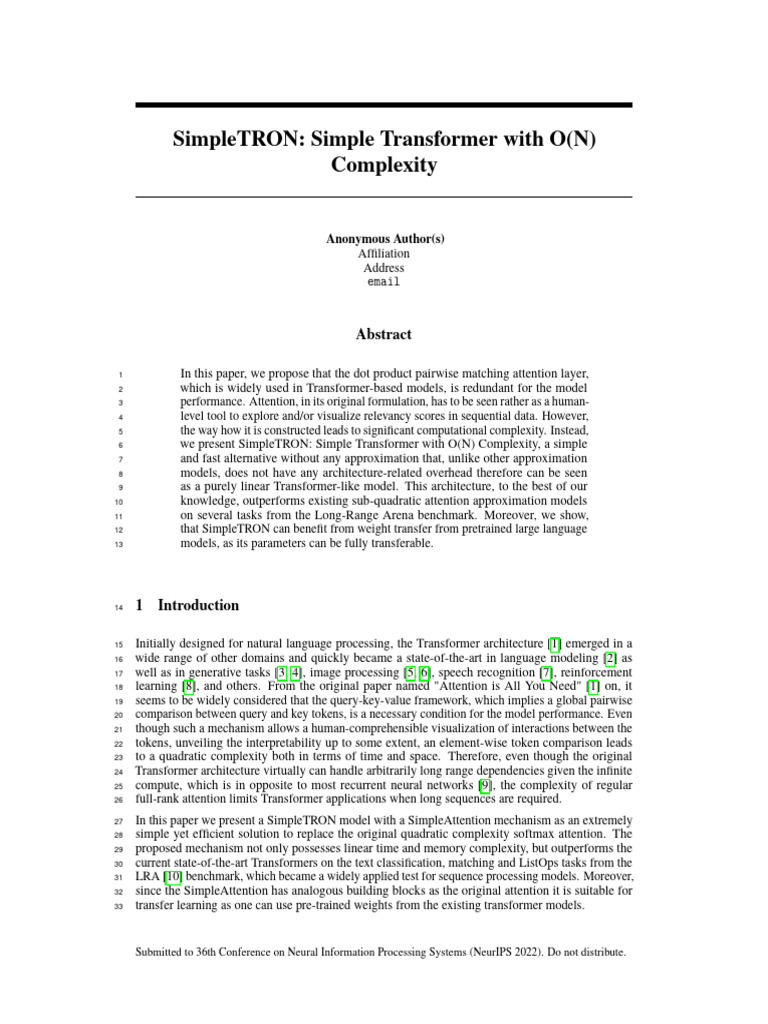 SimpleTron NeurIPS 2022 | PDF | Matrix (Mathematics) | Artificial ...
