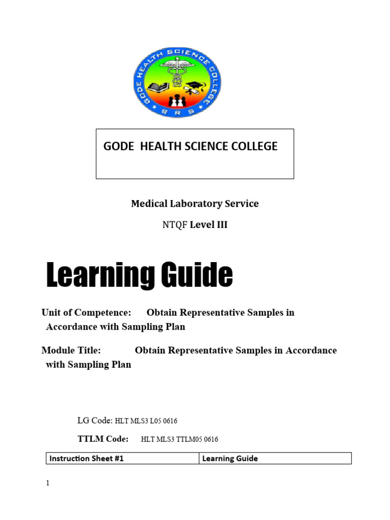 M. 05 Obtain Representative Sample in Acordance With Sampling Plan | PDF
