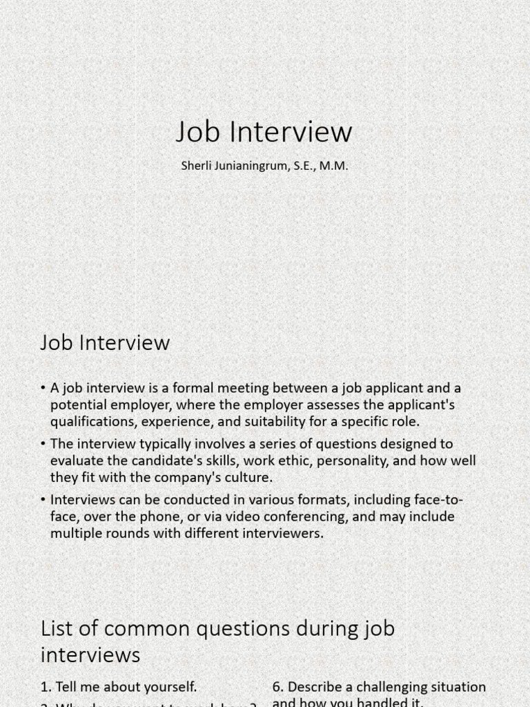 Job Interview | PDF | Job Interview | Cognition