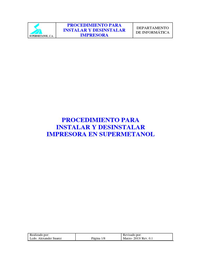 Instructivo Instalar Impresora en Supermetanol | PDF | Windows 7 ...