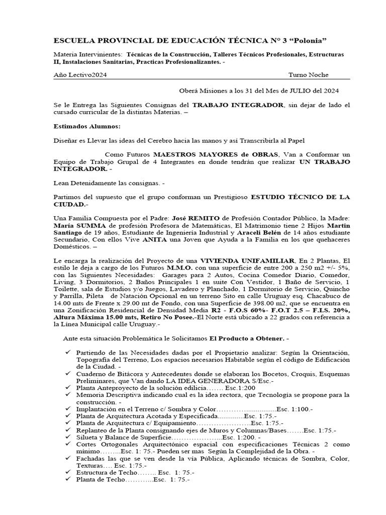 1Â° Situac. Problematica 5C - 2024 | PDF | Diseño | Ingeniería