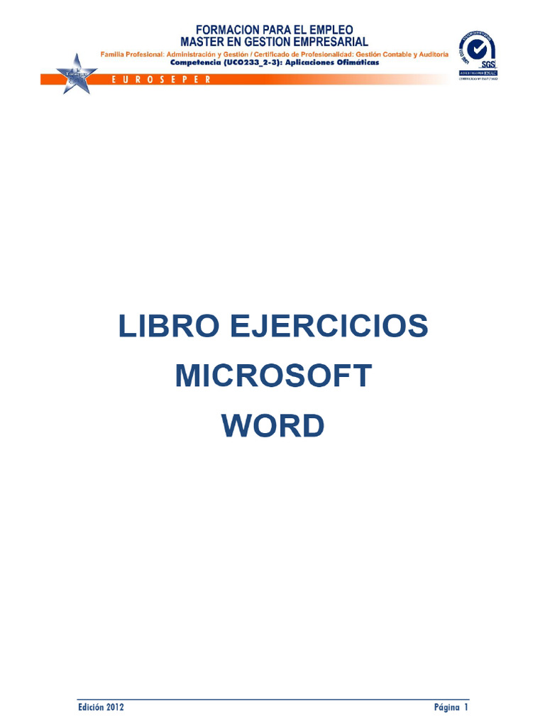 Libro Ejercicios Microsoft Word Pdf Pdf