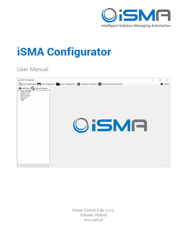 iSMA - Configurator - Manual - V1.0 Controlador | PDF | Online And Offline | Usb