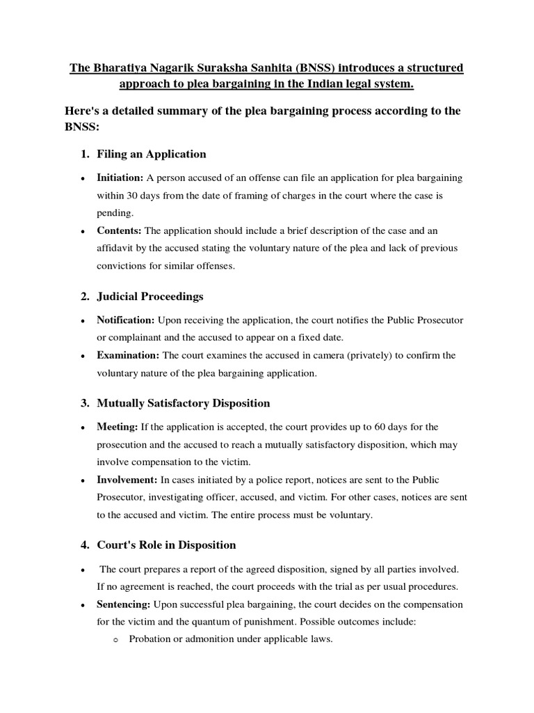 Plea Bargaining Comparision BNSS Judicial Academy | PDF | Plea Bargain ...