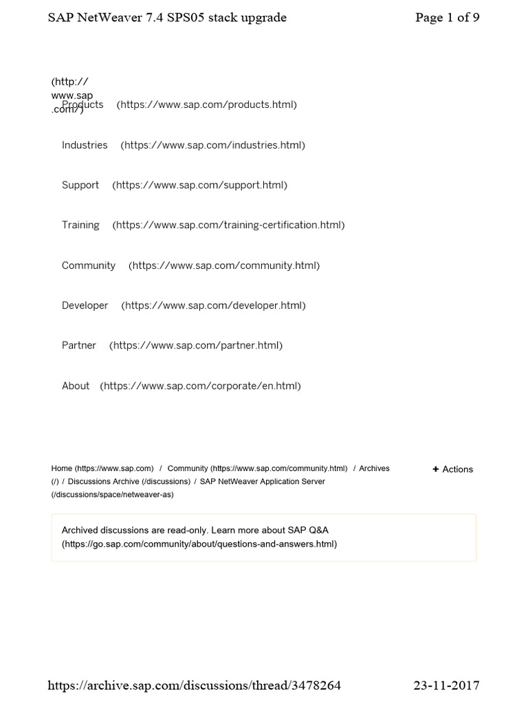 SAP NetWeaver 74 SPS05 Stack Upgrade | PDF | Software Development ...