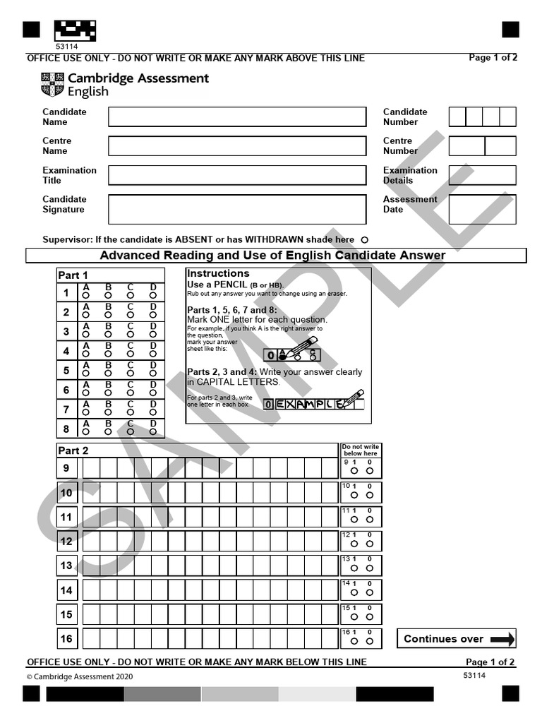 C1 Reading Practice Test Template | PDF