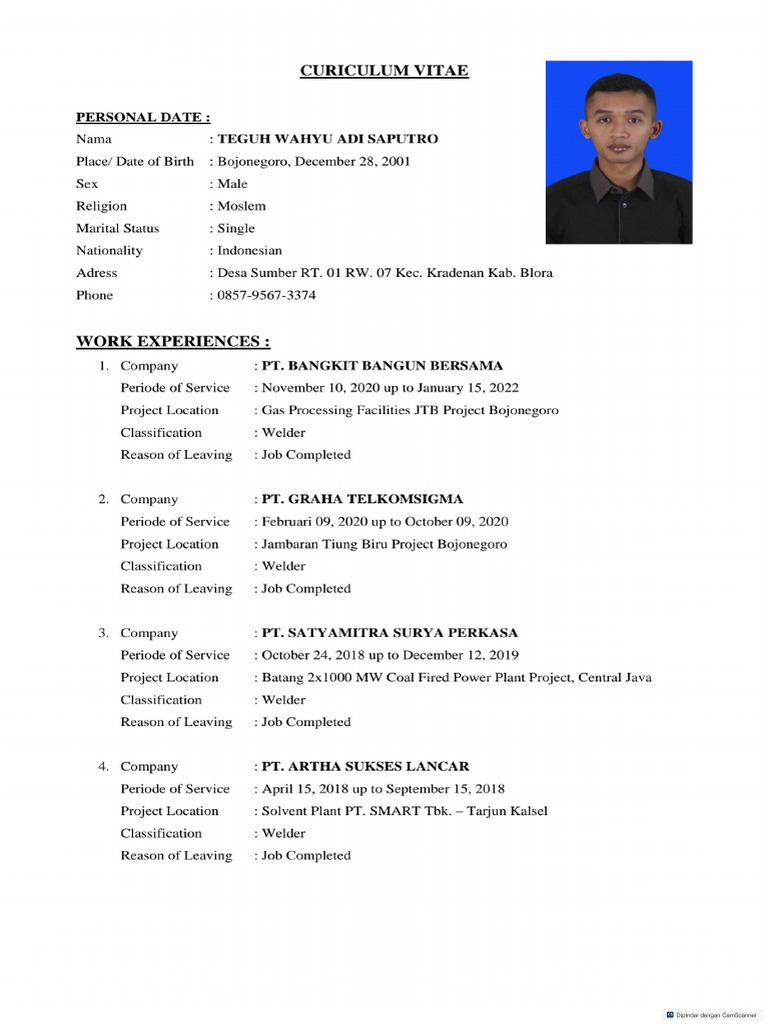 CV Teguh Wahyu Adi Saputro 03-1 | PDF