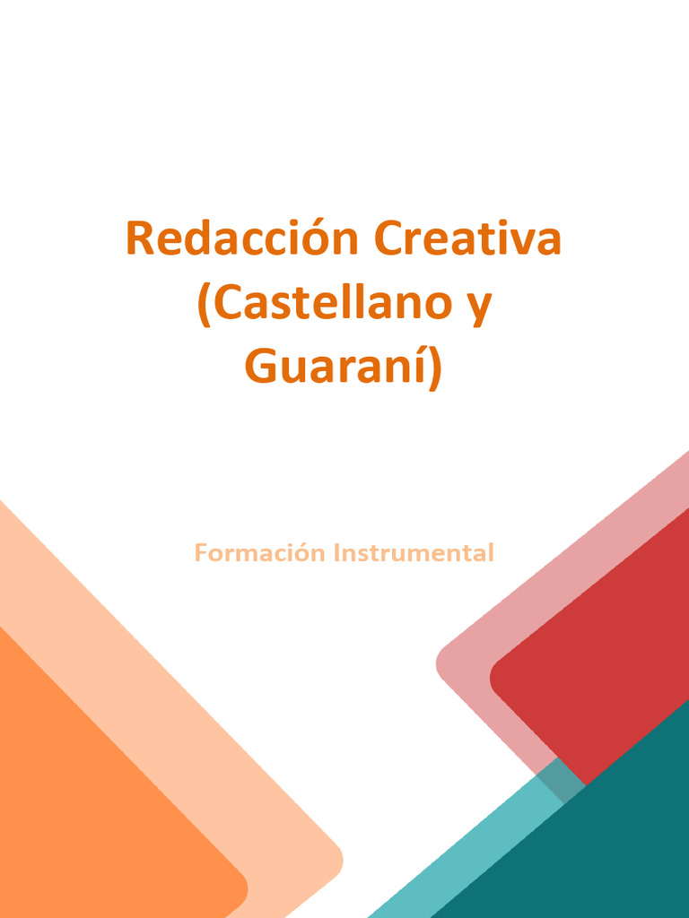 PROGRAMA-Redacción Creativa-Castellano y Guarani | PDF | Evaluación | Maestros