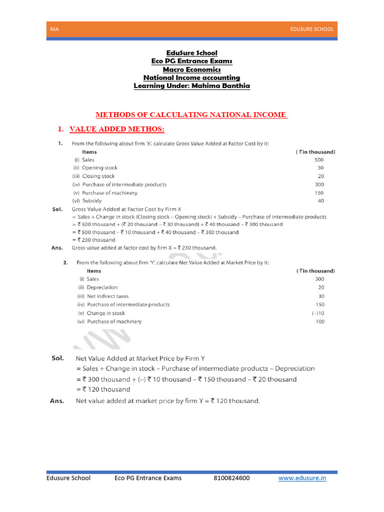 National Income Calculation Guide | PDF | Career & Growth | Business