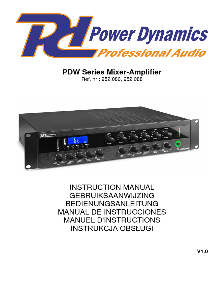 Power Dynamics PDW360MP3 | PDF | Amplifier | Microphone