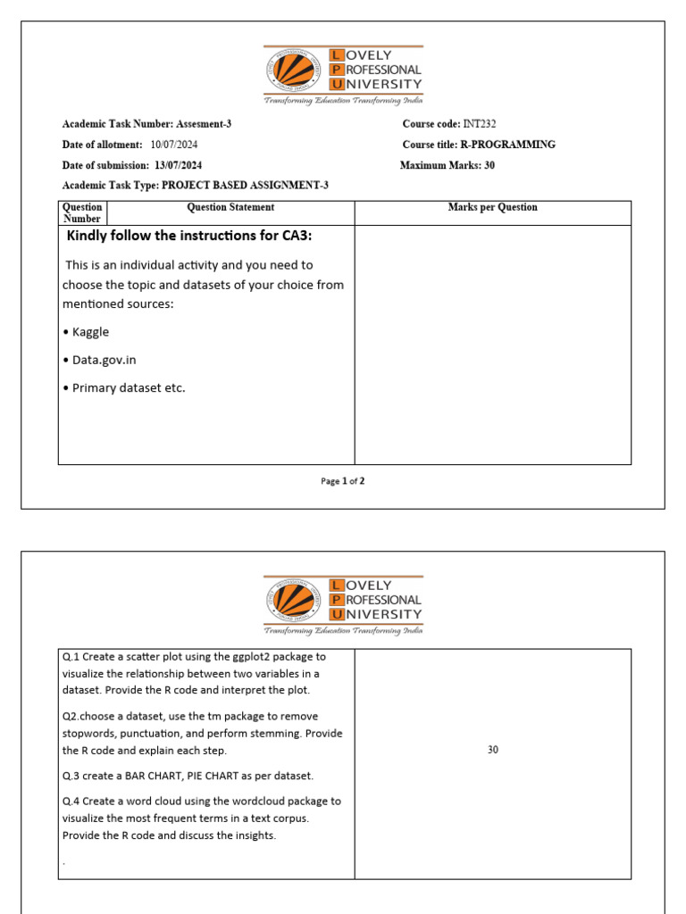 Assignment 3 Format Int232 | PDF | Computers