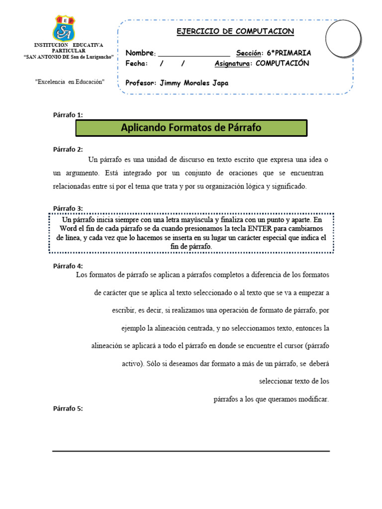 Ejercicio Formato | PDF | Informática