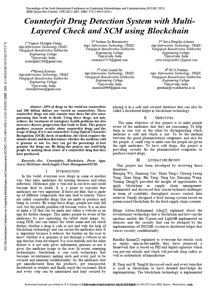 Counterfeit Drug Detection System With Multi-Layered Check and SCM ...