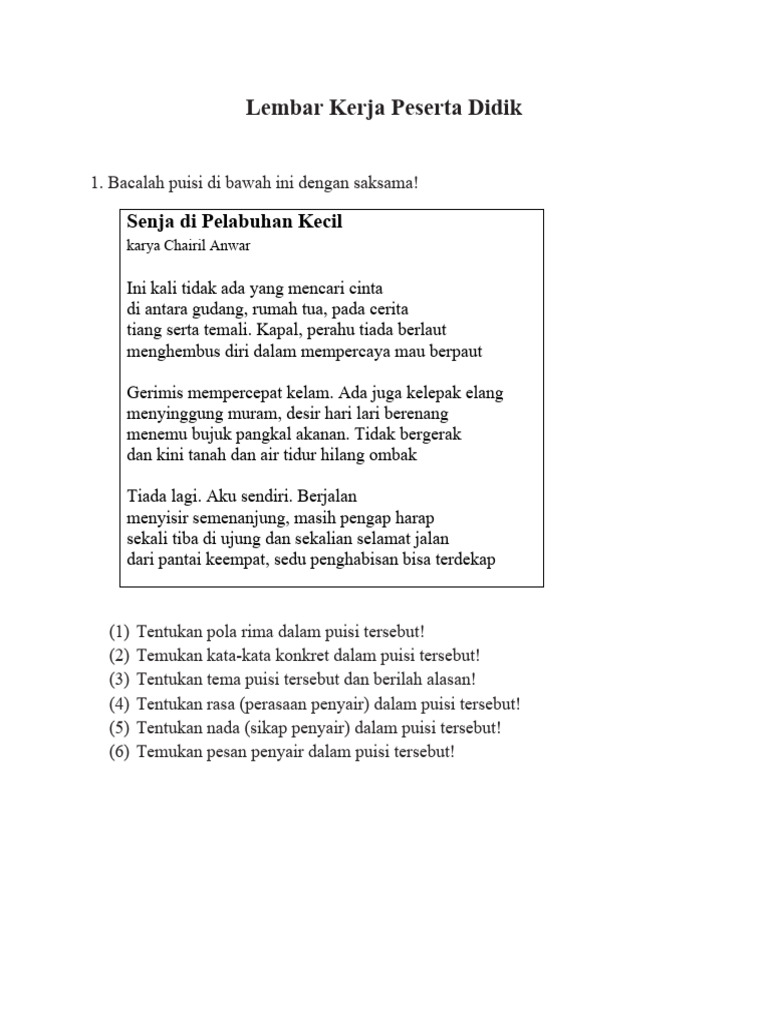LKPD Analisis Puisi | PDF